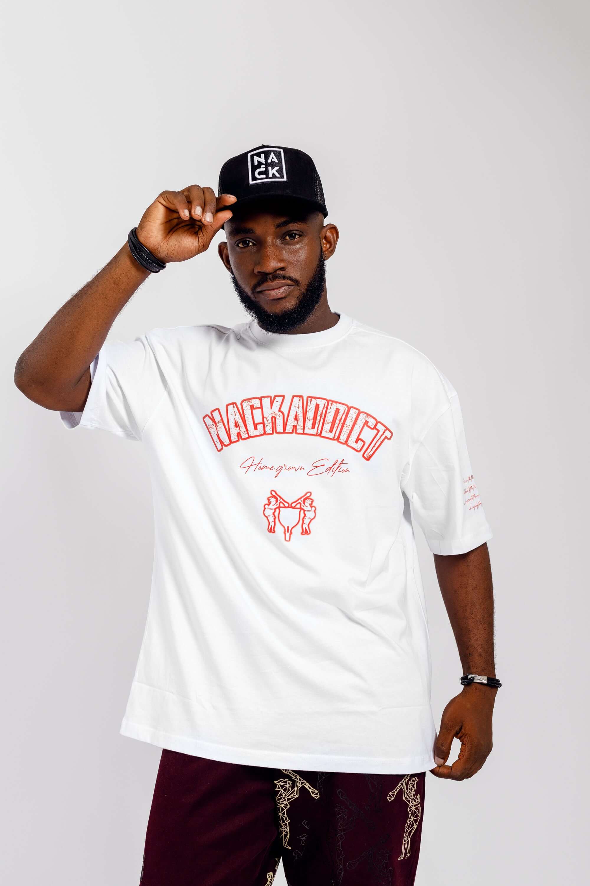 NACK Addict Tee in White (Oversized) | NACK Apparel