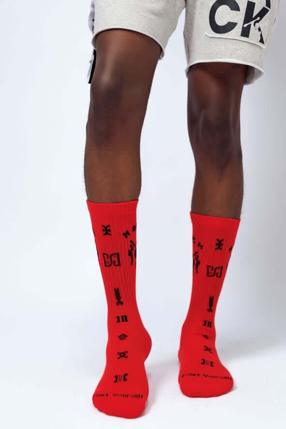 NACK Logo Socks in Red